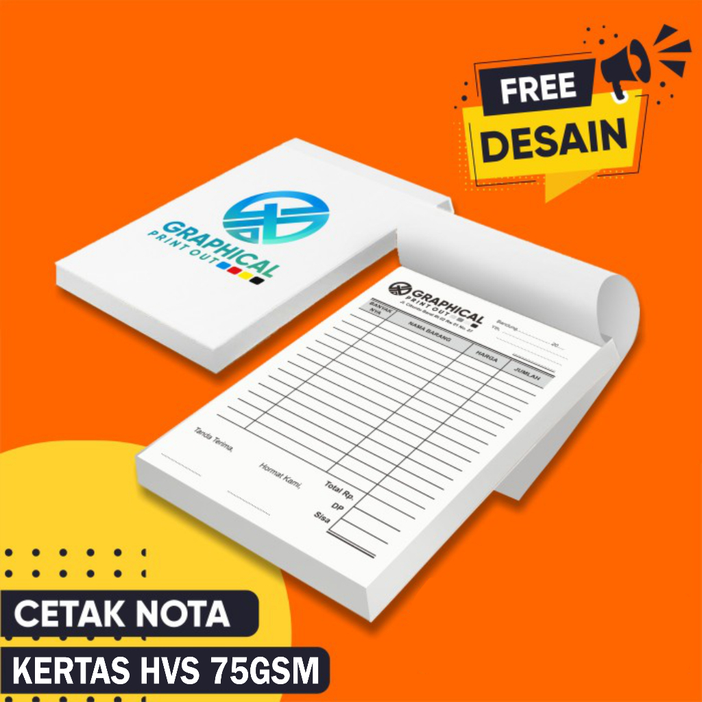 Jual Nota Custom 1 PLY Bahan HVS Murah Nota Olshop Dagang Usaha Nota ...