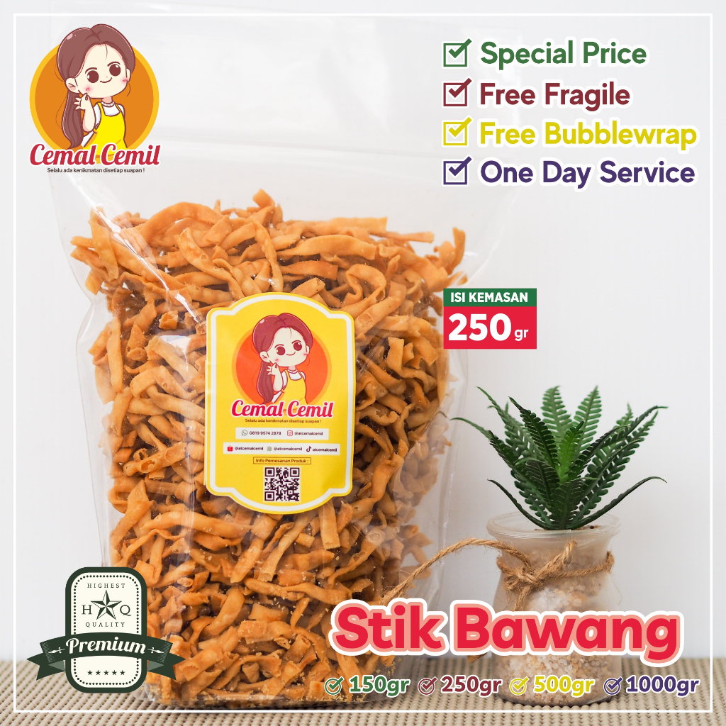 Jual Cemal Cemil : Best Seller : Stik Bawang 250gr-Snack/Cemilan ...