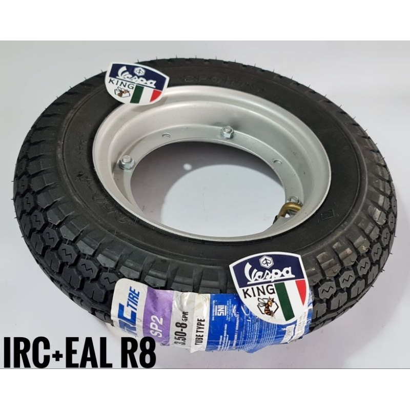 Jual paket ban vespa ring 8 ban luar dalam velg vespa klasik super ps strada 3.50 - 8 IRC EAL ...