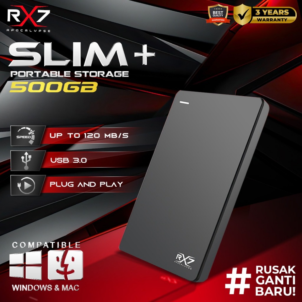 Jual HDD EXTERNAL BACKUP SLIM+ RX7 500GB / HDD EXTERNAL EXPANSION SLIM+ ...