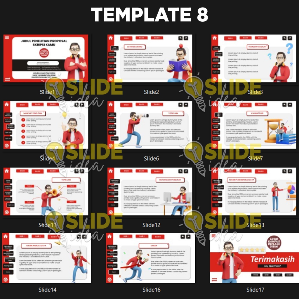 Jual Template PPT Seminar Proposal Skripsi Animasi Sempro Tugas Akhir | Shopee Indonesia