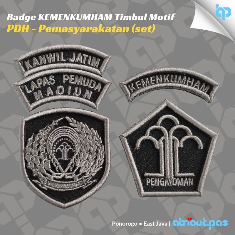 Jual Badge Timbul Motif PDH / PDU PEMASYARAKATAN KEMENKUMHAM | Shopee ...