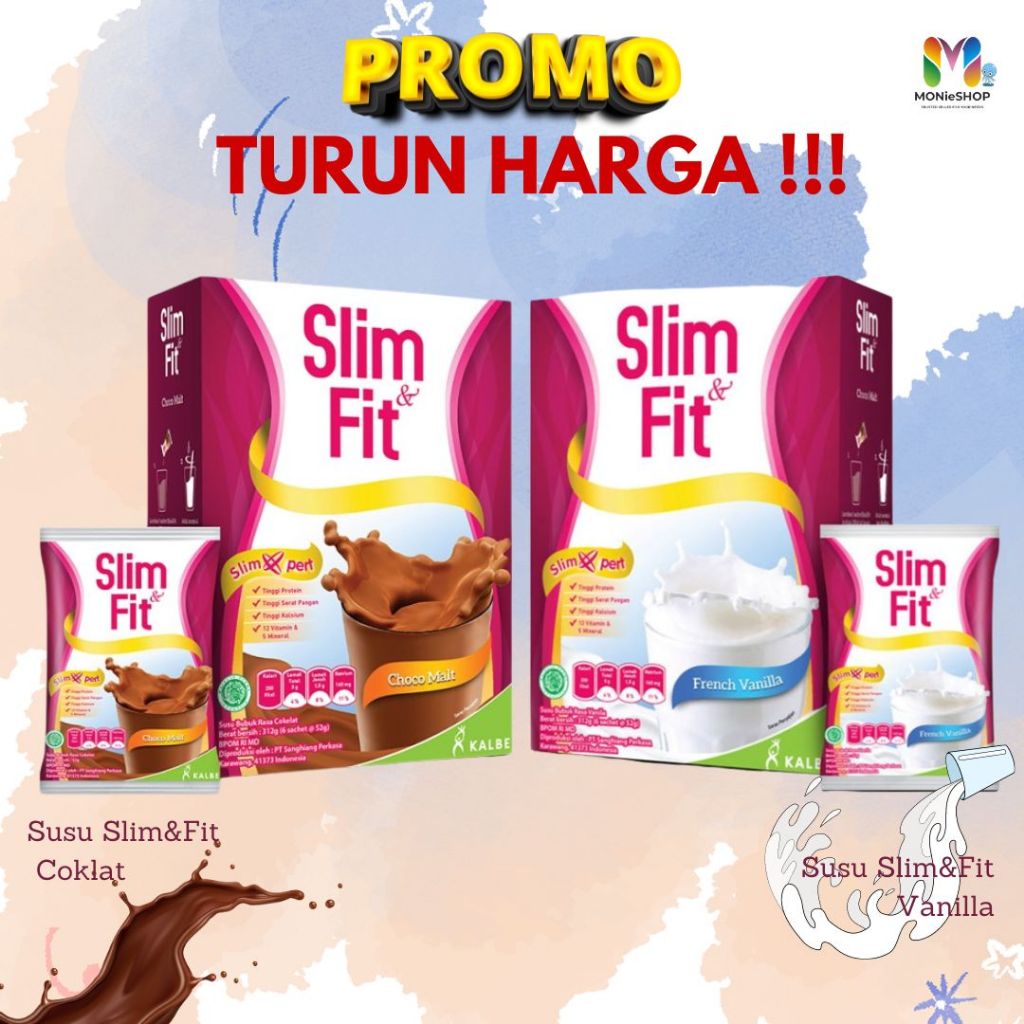 Jual MONIESHOP - Susu Slim & Fit 6x52gr/ SLIMFIT / SLIM FIT Kalbe rasa ...