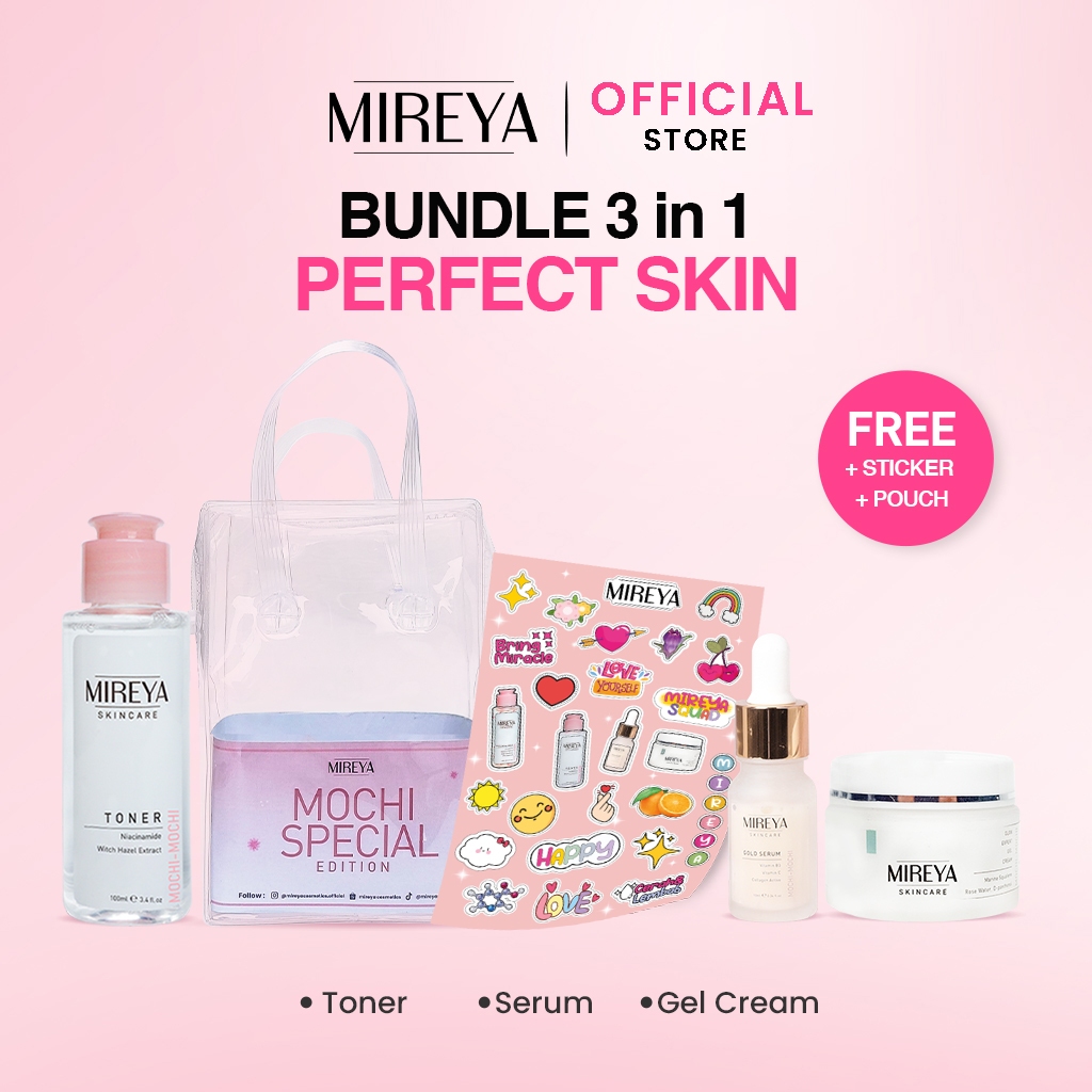 Jual Mireya Perfect Mochi Skin Series – Gold Brightening Serum + Toner + Gel Cream Moisturizer ...