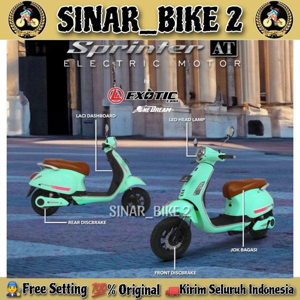 Jual Sepeda Motor Listrik Electric EXOTIC SPRINTER AT Vespa 1200 Watt ...