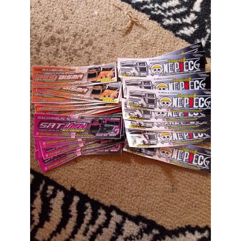 Jual Stiker bus basuri 6 variasi (onepiece,saturn orange & pink, resi ...