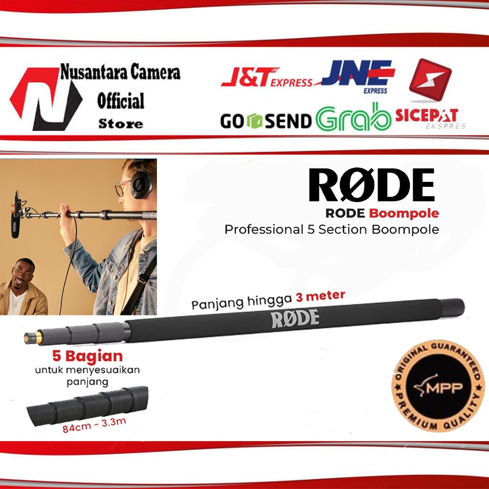 Jual Rode Boompole 3.3m Professional 5 Section Boom Pole For ...