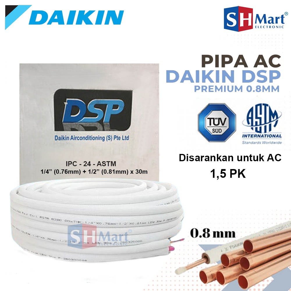 Jual PIPA AC DAIKIN DSP 1/4 - 1/2 IPC-24-ASTM / IPC24ASTM (AC 1,5 - 2 PK) ORIGINAL DAIKIN INSTAN ...