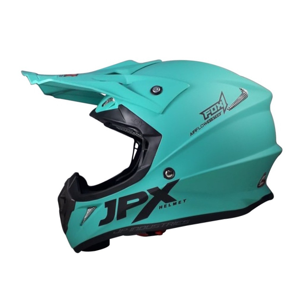 Jual HELM CROSS Jpx Full Face FOX1 Solid - Tosca Blue doff/Black ...