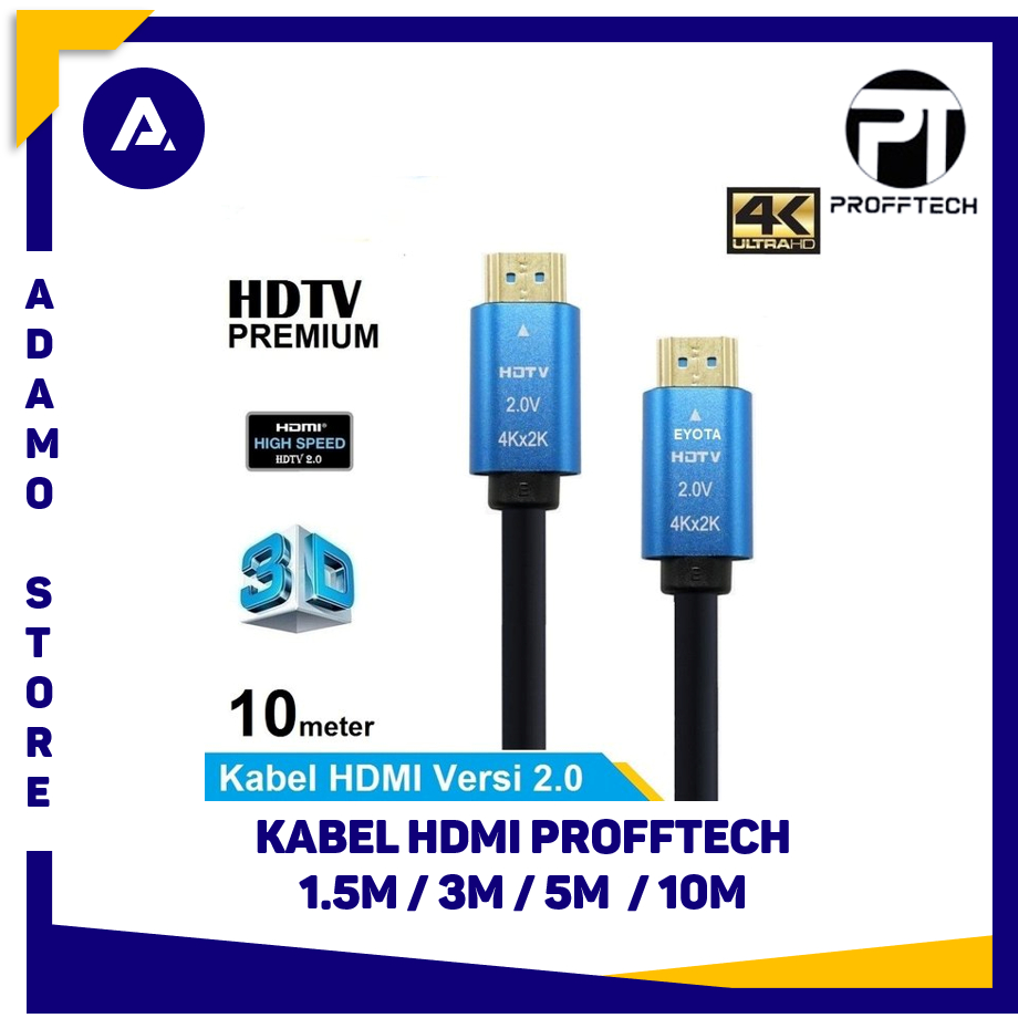 Jual Kabel HDMI Profftech 2.0 Male to Male HDTV 4K Ultra HD High Speed ...