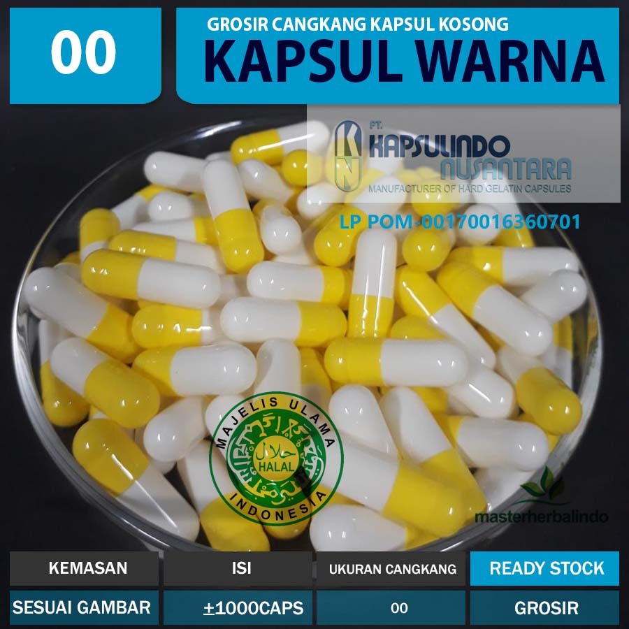 Jual cangkang kapsul kosong warna ukuran 00 isi 1000 caps | Shopee ...