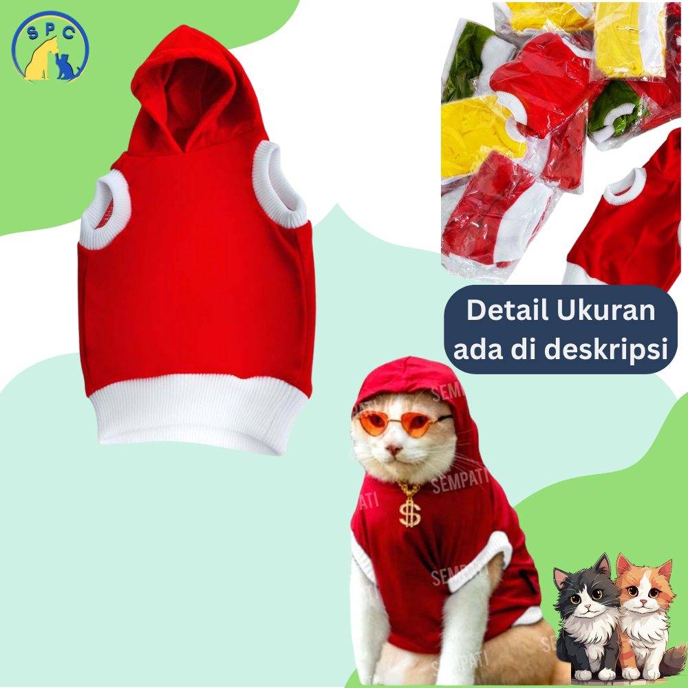 Jual Baju Kucing Hoodie Kupluk Kucing Anjing Kitten Puppy Kelinci ...