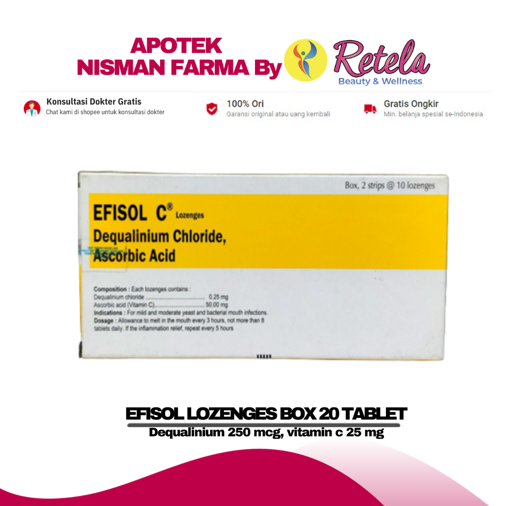Jual EFISOL LOZENGES BOX 20 TABLET | Shopee Indonesia
