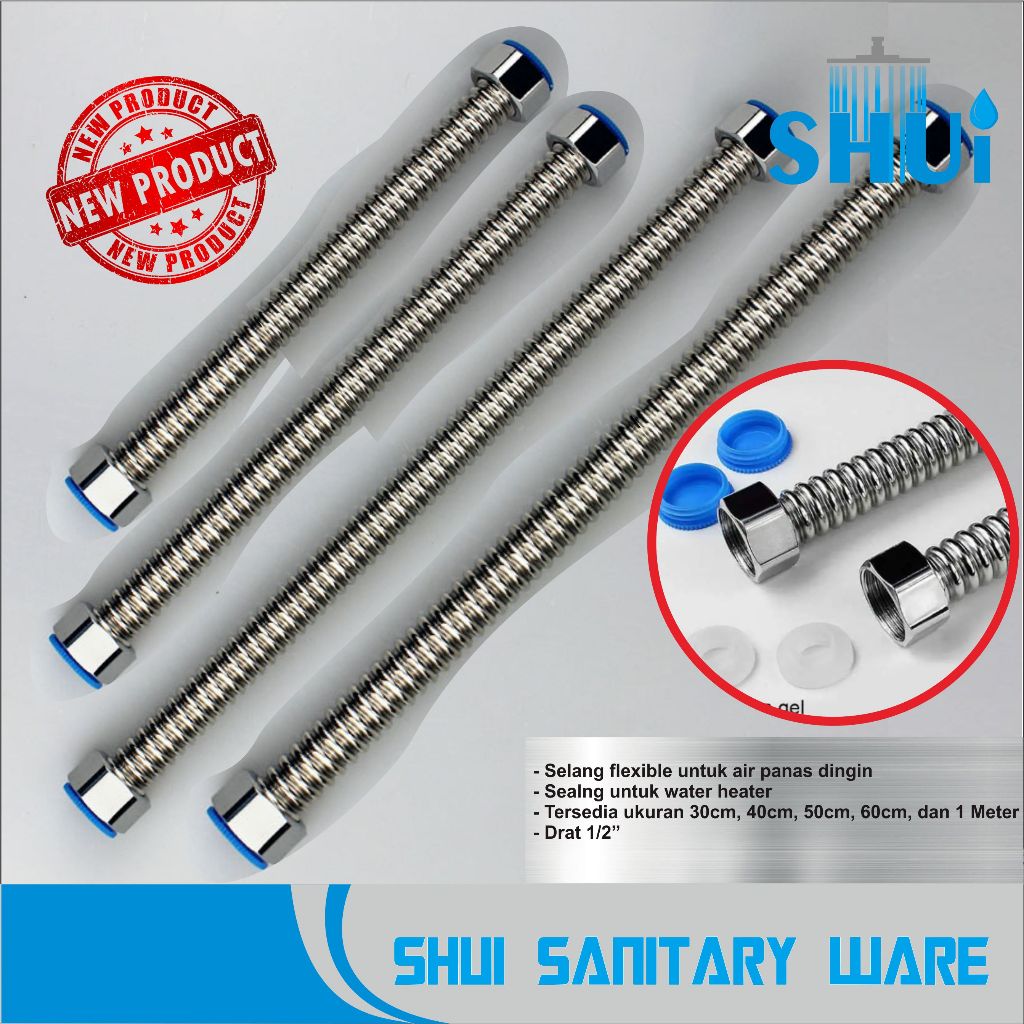 Jual Flexible Kaku Water Heater 30 40 50 60 cm 1 Meter - Selang Fleksibel Air Flesibel Panas ...