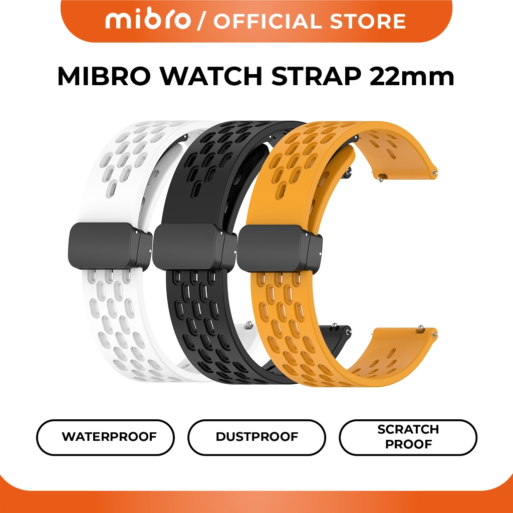 Jual Mibro Official Watch Silicone Strap 22mm Tahan Air Dan Goresan ...