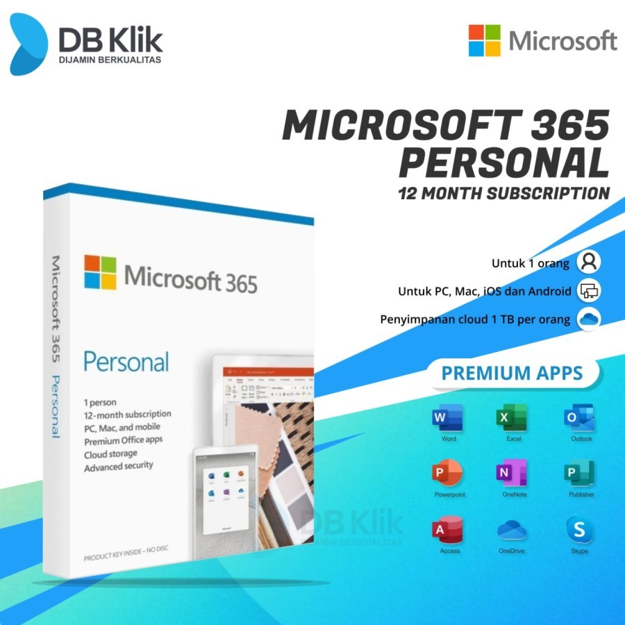 Jual Microsoft Office 365 Personal (1 Person) 12 Month Subscription ...