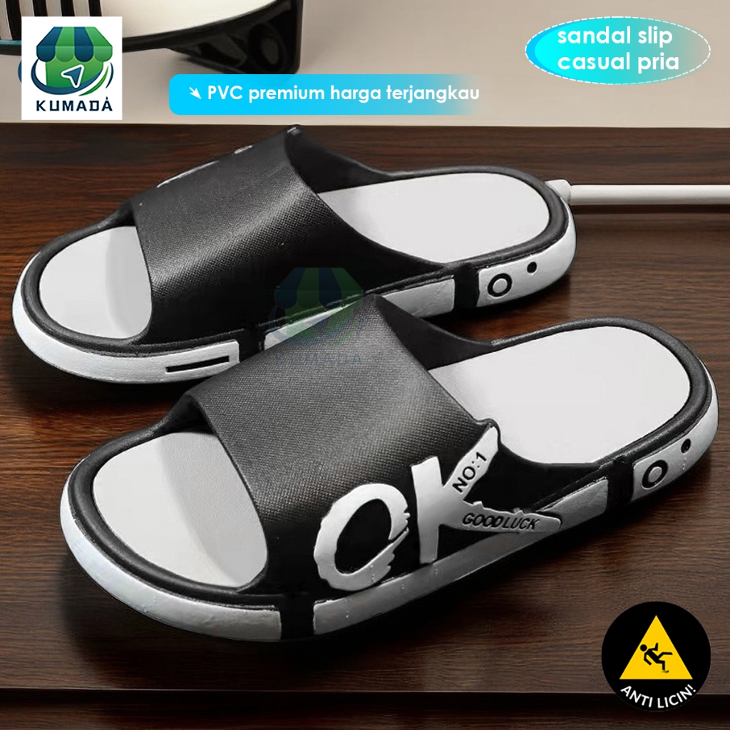 Jual Sandal Pria Trendi Dalam Ruangan Mandi Anti bau Sol Lembut Rumah ...