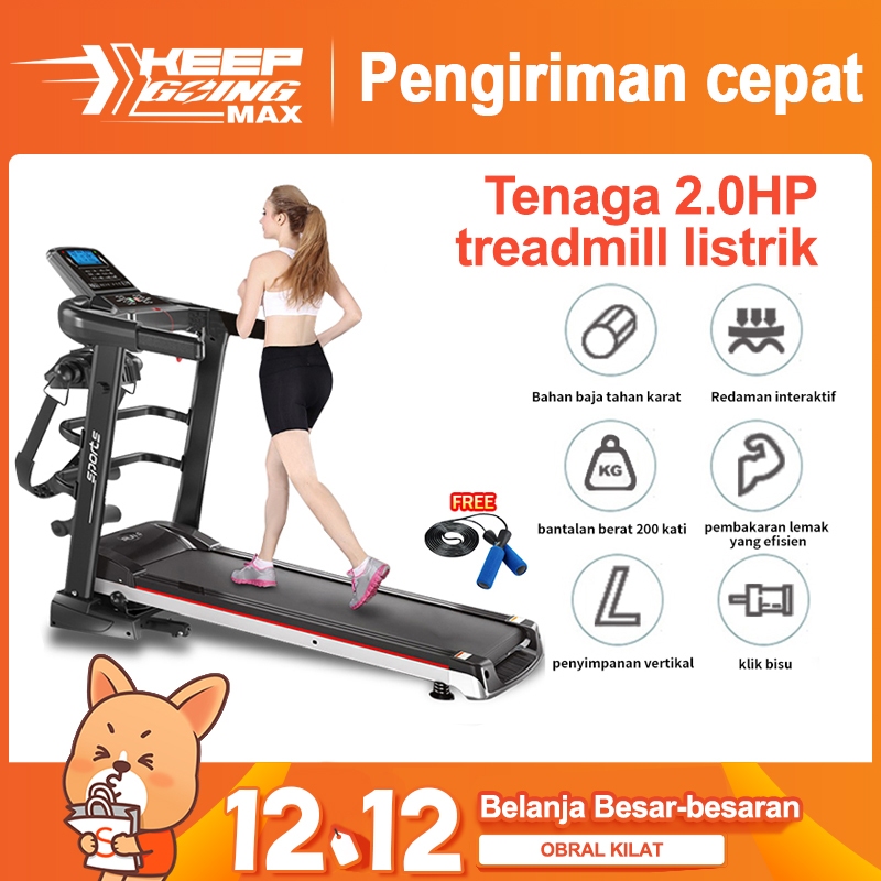Jual Keep Going Max - Treadmill Elektrik Tredmill Listrik 2.0 Mesin Lari Olahraga Gym Fitness ...