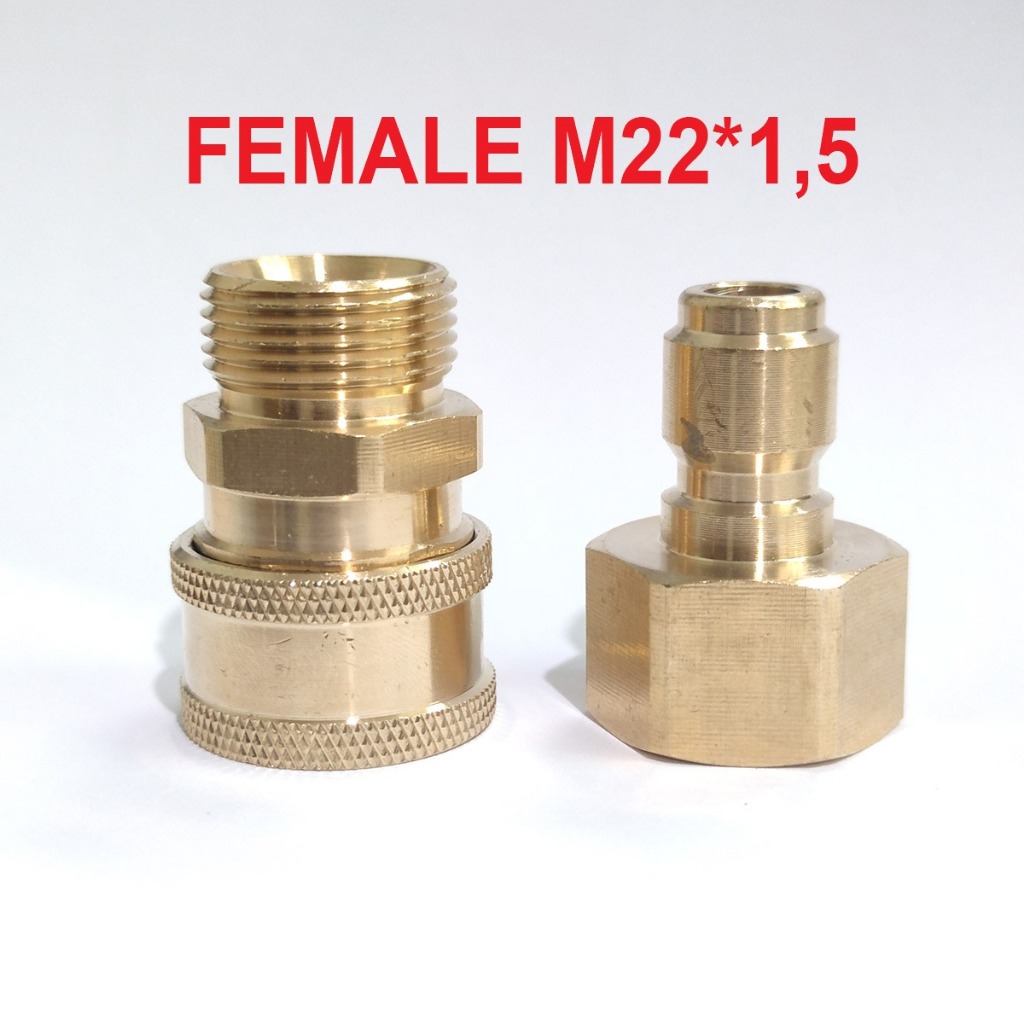 Jual Coupler nepel angin adaptor M22 1/4 Male M14X1.5 Female Male ...
