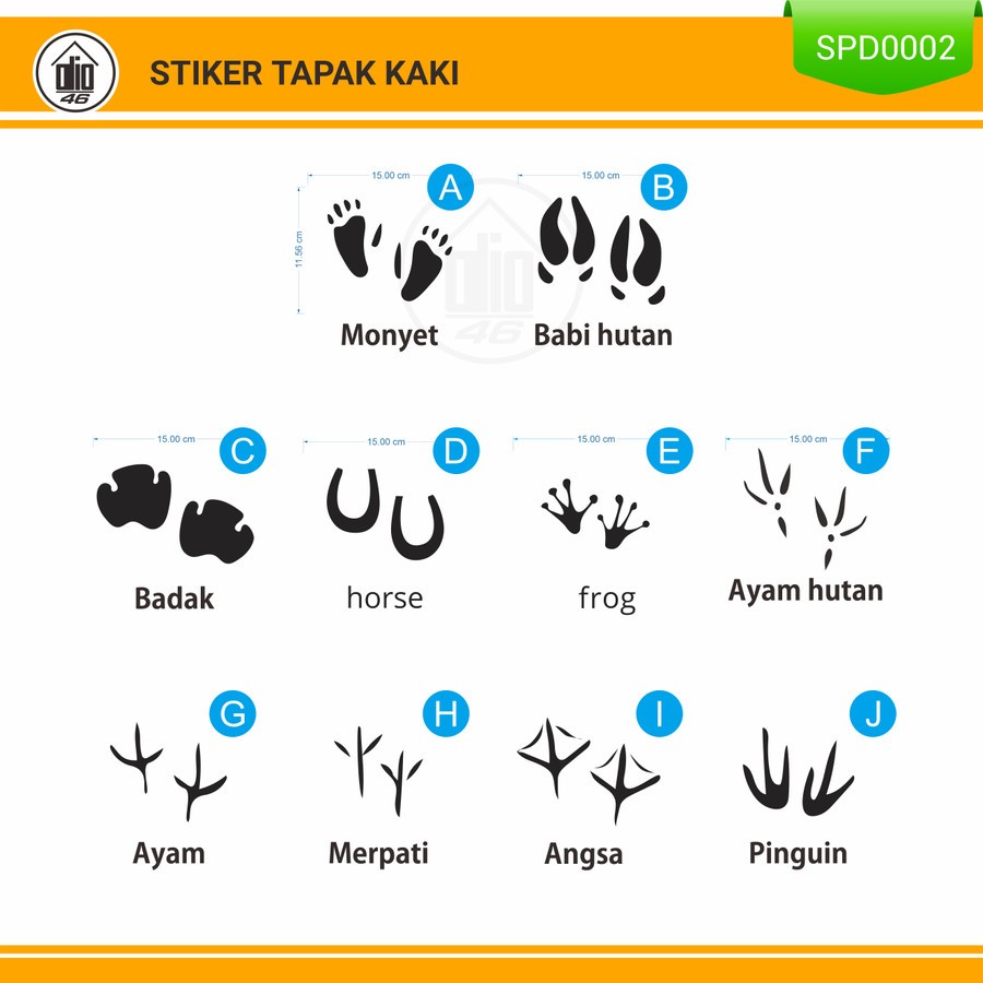 Jual Stiker tanda tapak kaki wall sticker peringatan rambu lantai ...