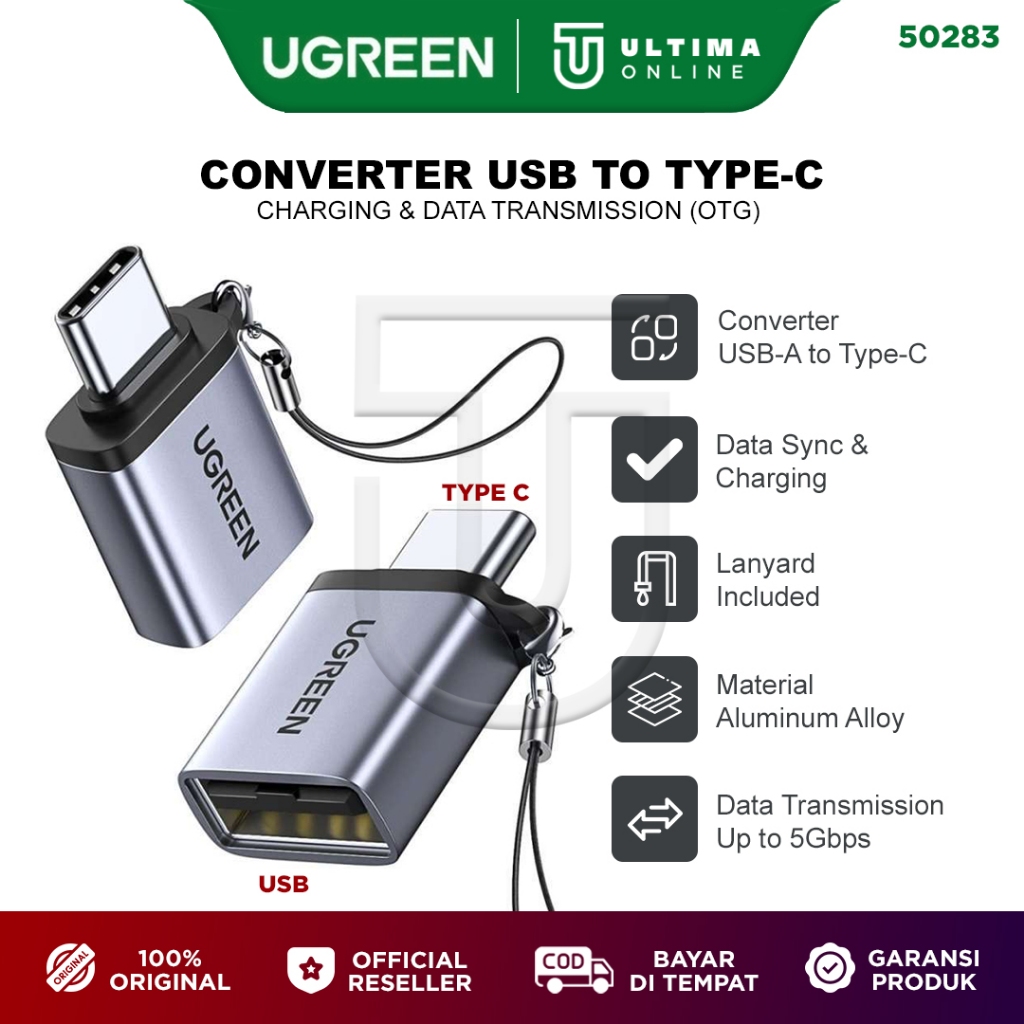 Jual UGREEN 50283 OTG Type C Male to USB Female 3.0 Converter Adapter ...