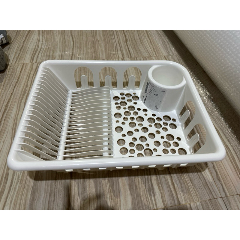 Jual Flundra rak piring putih, pengering piring putih, peniris piring ...