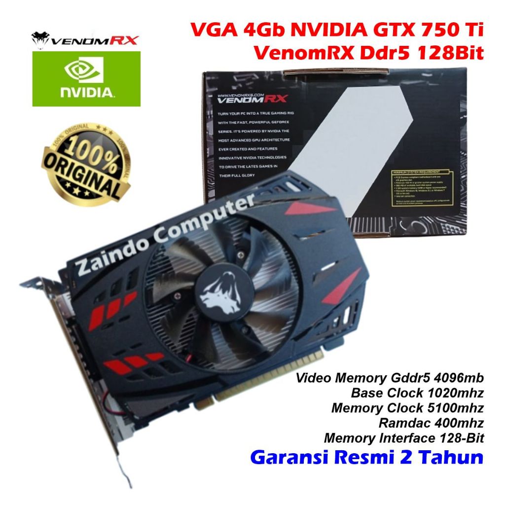 Jual VGA VenomRX Nvidia GTX 750 Ti 4GB DDR5 128BIT- VGA 4GB Nvidia GTX 750 Ti 750Ti 4GB DDR5 ...