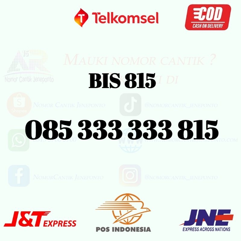 Jual Kartu Perdana Nomor Cantik Telkomsel Kartu As 4GLTE Super Seri BIS ...