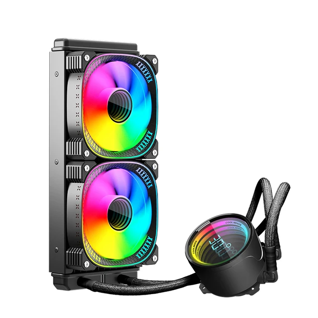 Jual COOLMOON T240 CPU RADIATOR ARGB WATER COOLING WITH TEMPERATURE DISPLAY FOR CPU COOLING ...