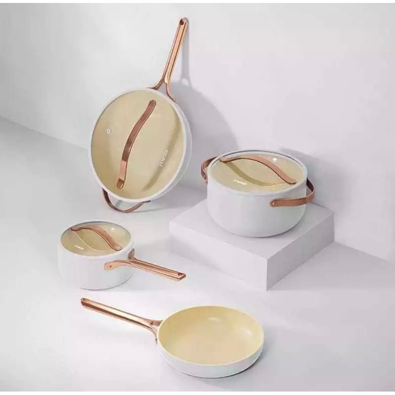 Jual Mecoo Most Aesthetic Premium Non-stick Cookware 7 PCS Granit Anti ...