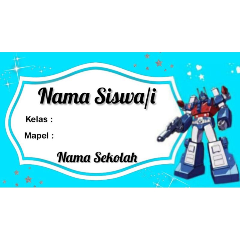 Jual STIKER LABEL BUKU SEKOLAH MOTIF KARAKTER ROBOT TRANSFORMER ...