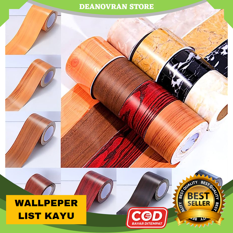 Jual (B88) Best Quality Border List Tembok Motif Kayu 2.5cm x 8m ...
