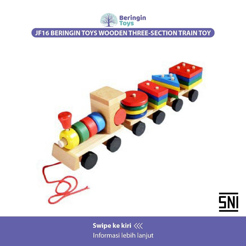Jual Beringin Toys Wooden Three-Section Train Toy / Mainan Kereta Kayu ...