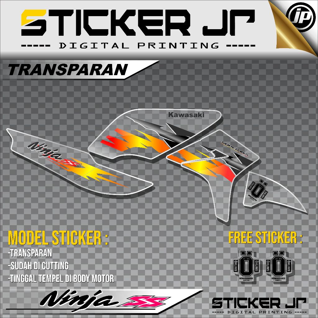 Jual Sticker Striping Ninja SS / R - Stiker Transaparan UV JP 01 ...
