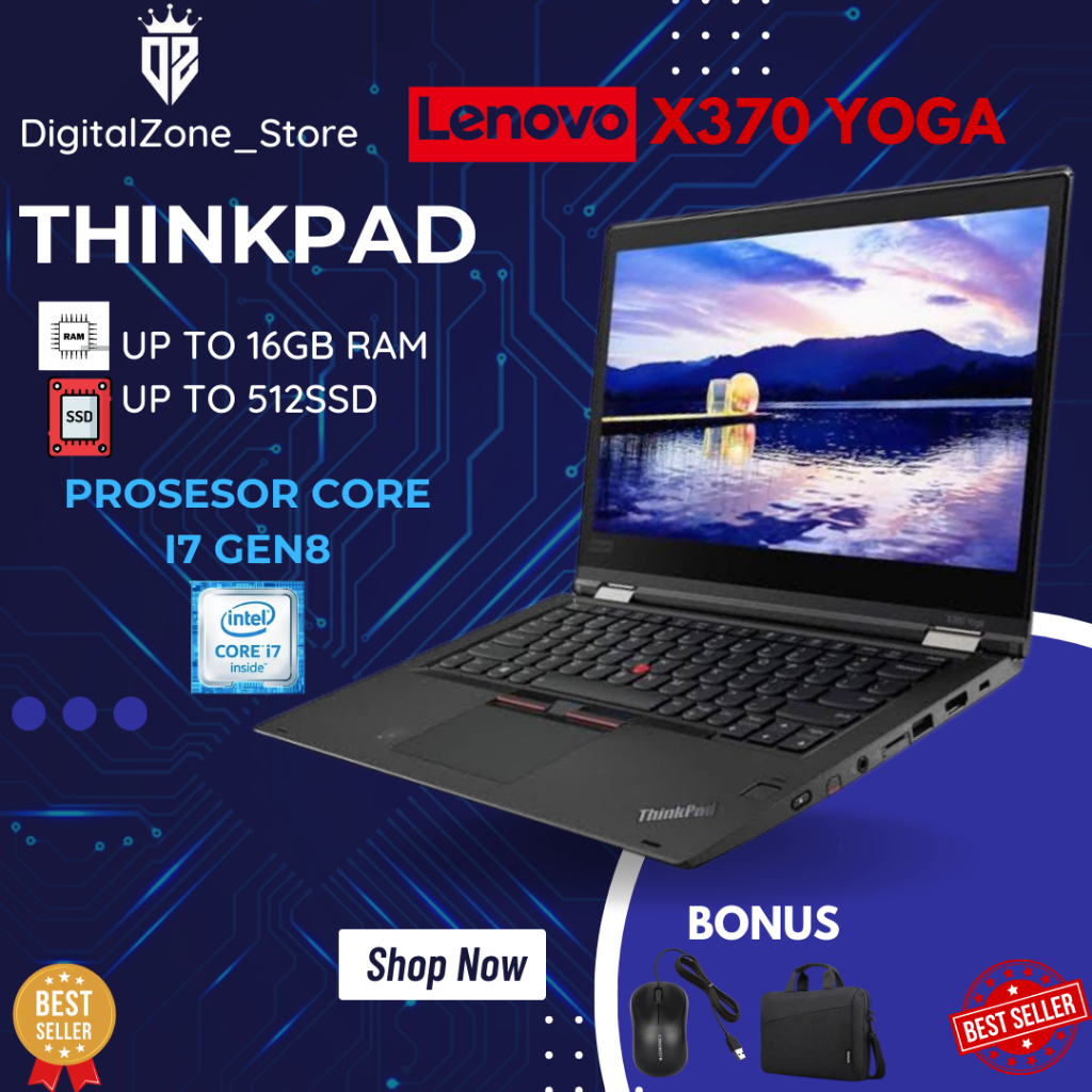 Jual LAPTOP LENOVO X370 YOGA Core i7 GEN 7, RAM 16GB SSD 512GB, second ...