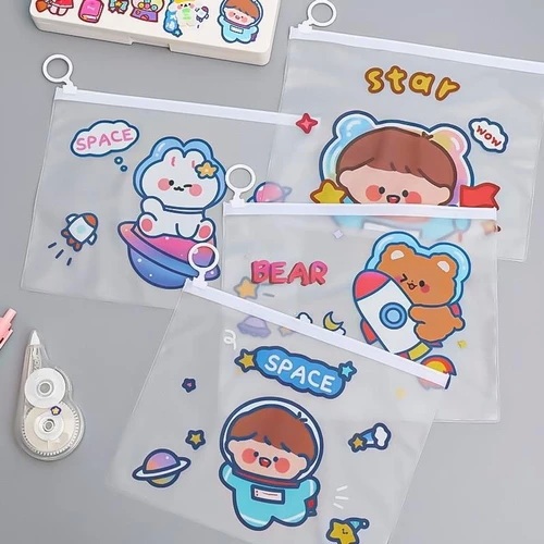 Jual POUCH DOMPET TAS PLASTIK ALAT TULIS KOSMETIK TRANSPARAN MOTIF ...