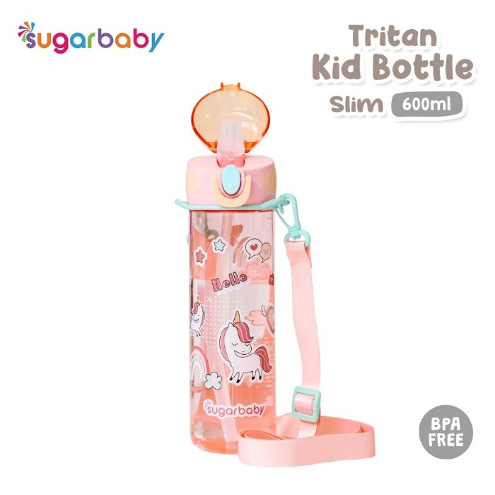 Jual Sugar Baby Tritan Bottle 400ML / 600ML With Special Straw Botol Minum Anak Anti Spill Lock ...