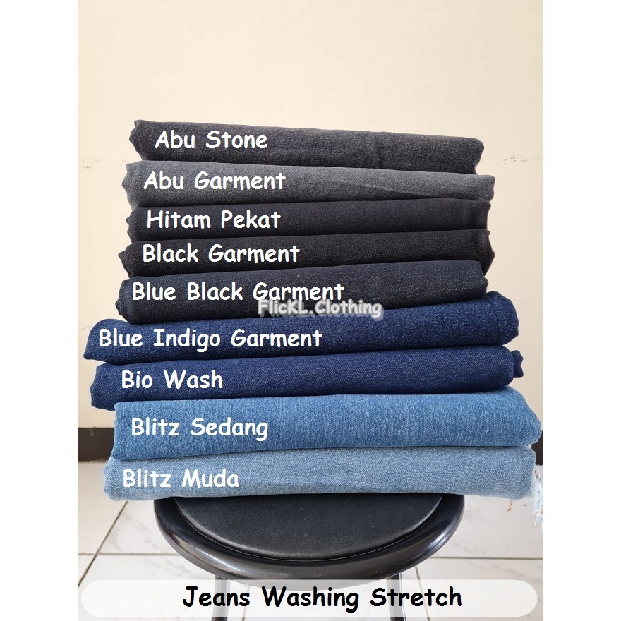 Jual Bahan Kain Jeans Wash Stretch Jeans Wash Melar Denim Jeans Washing ...