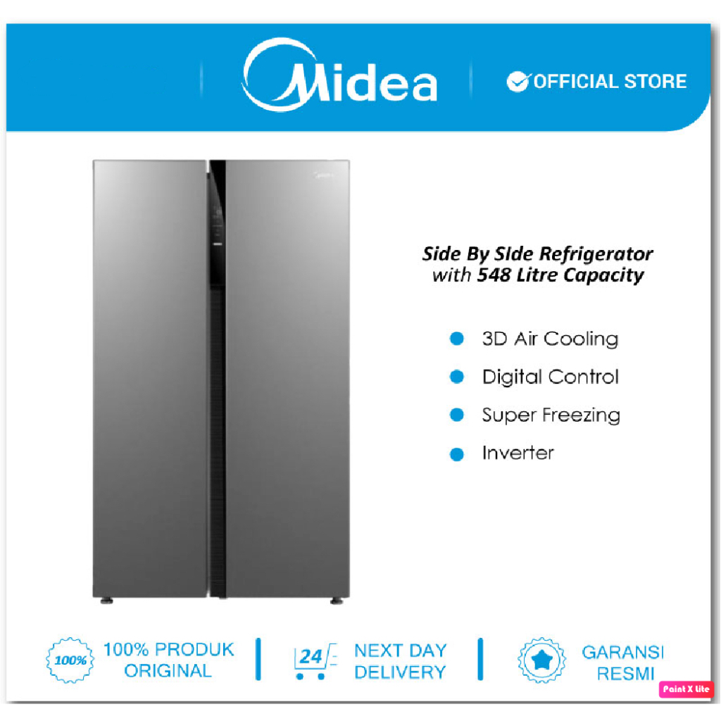 Jual MIDEA Kulkas Side By Side 525L MDRS710FGF02ID | Shopee Indonesia