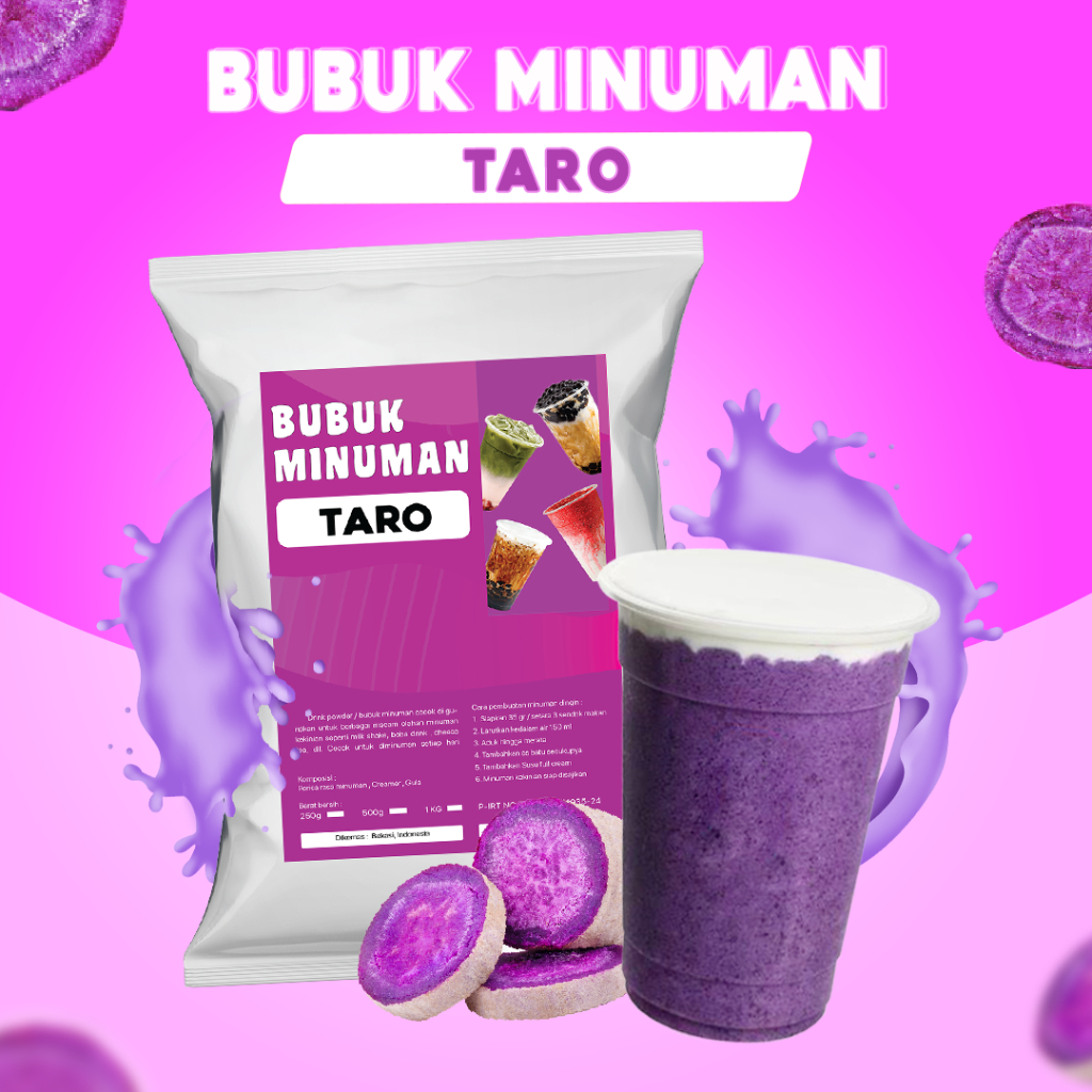 Jual BUBUK MINUMAN RASA TARO / SERBUK MINUMAN RASA TARO / BUBUK MINUMAN ...