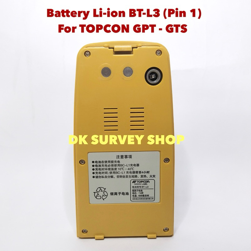 Jual BATTERY Li-ion BT-L3 Pin 1 / BATERAI Li-ion TOPCON BT L3 untuk ...