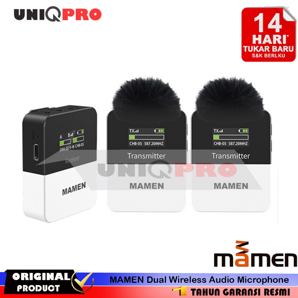 Jual PROMO Microphone Mic Clip On Wireless Kamera HP Mamen KT-W2 with ...