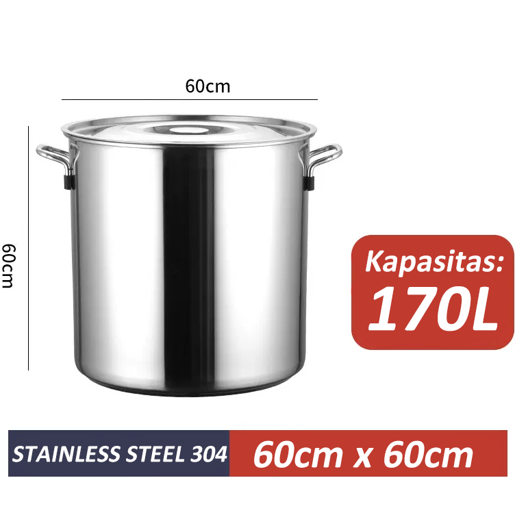 Jual ES Panci Dandang Stainless Steel Stockpot Full Stainless SUS 304 ...
