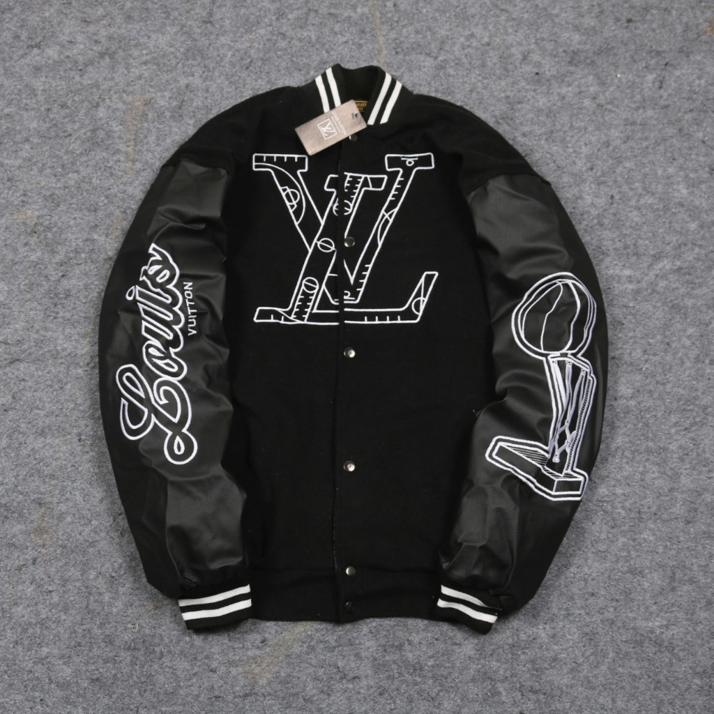 Jual Jacket Varsity Louis Vuitton Lv Full Bordir Hitam FullTag & Label ...