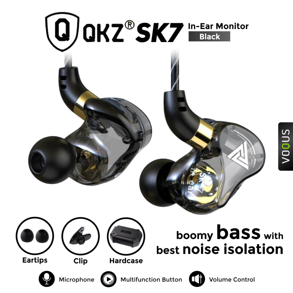 Jual Earphone QKZ SK7 Mic Bass In Ear Monitor IEM Headset Handsfree | Shopee Indonesia