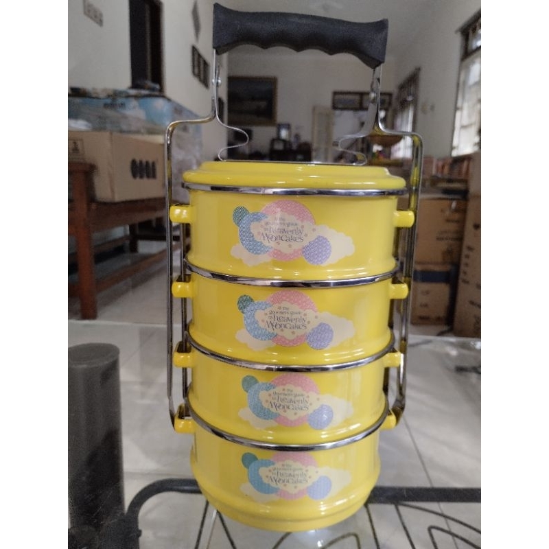Jual rantang enamel kuning / rantang susun 4 / rantang 14 cm / rantang ...