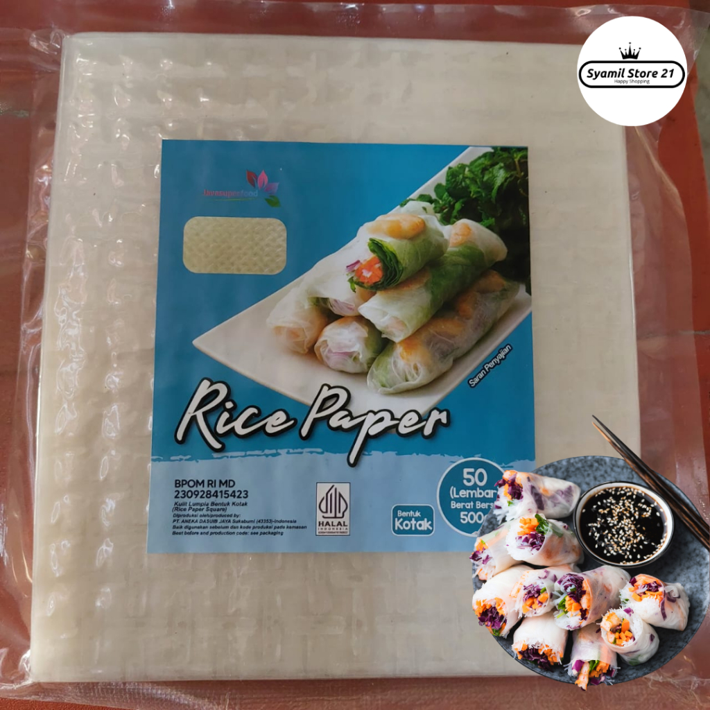 Jual HALAL - RICE PAPERS 50 Lembar Kulit Lumpia rice papers KOTAK ...