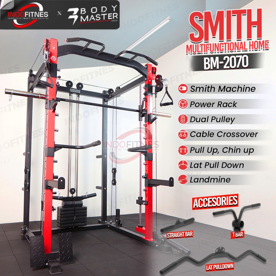 Jual PAKET BODYMASTER Smith Machine Functional Trainer BM-2070 - Squat ...
