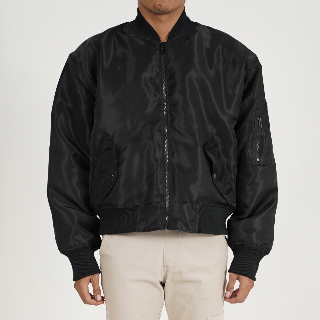 Jual Fairgoods Jacket Bomber Boxy Black | Shopee Indonesia
