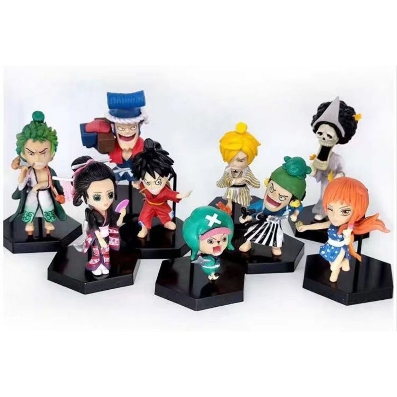 Jual STRAW HAT CREW CHIBI WANO 7-8 CM 9 PCS ONE PIECE FIGURE | Shopee ...